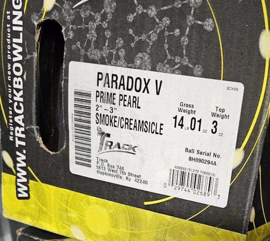 Track Paradox V Prime Pearl - Discontinued Bowling Ball - Proshopx.com